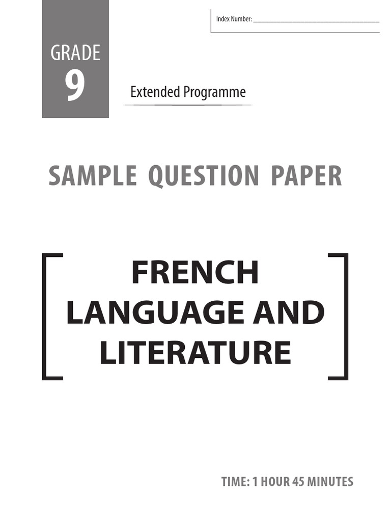 French Sample Question Paper - g9 Extended-2 | PDF