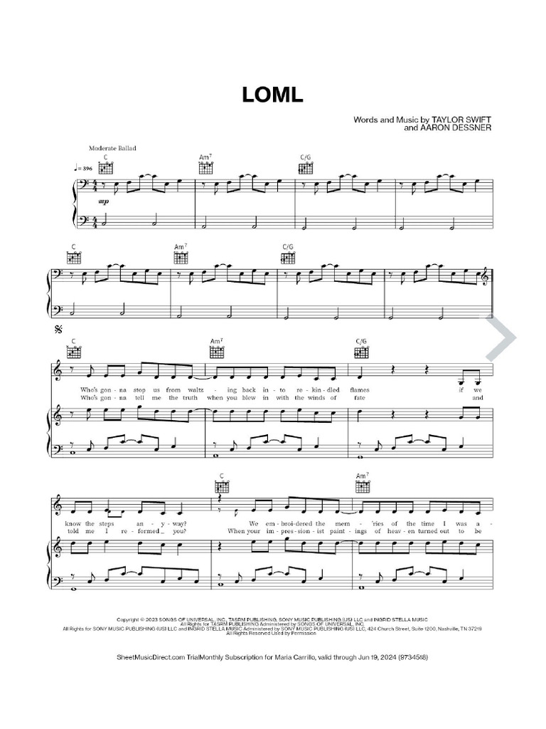 736094650 Loml Taylor Swift | PDF