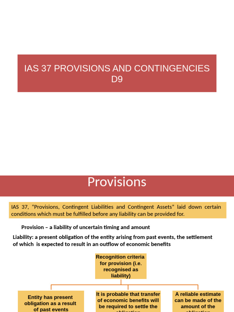 Ias 37 Provisions and Contingencies | PDF