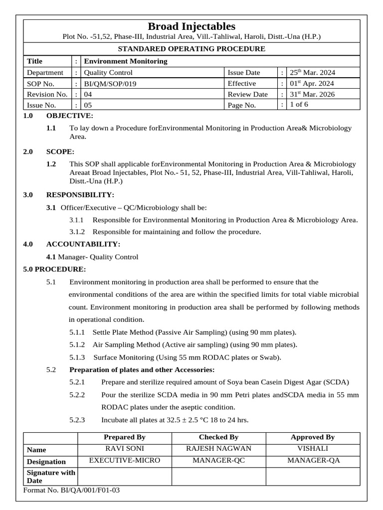 SOP (Repaired) (Autosaved) | PDF