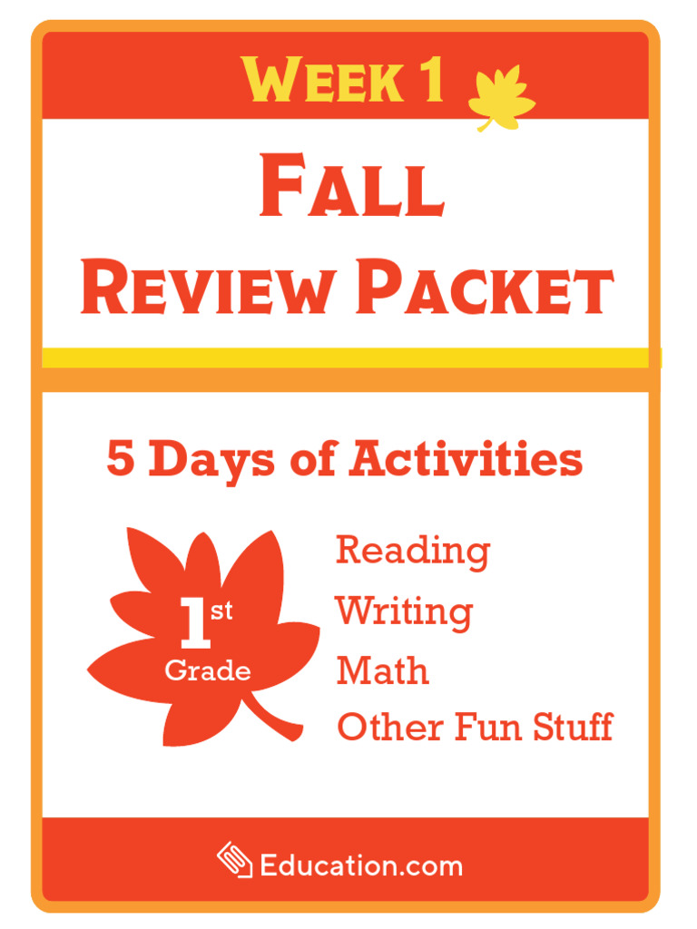 fall-review-packet-1st-grade-week-1 | PDF