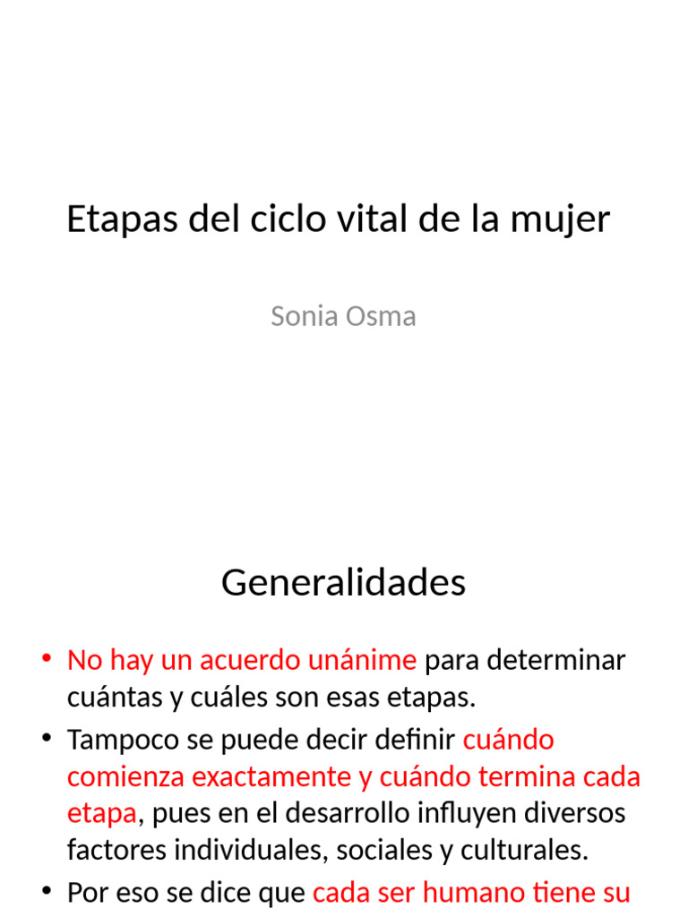 Etapas Del Ciclo Vital de La Mujer 23 | PDF