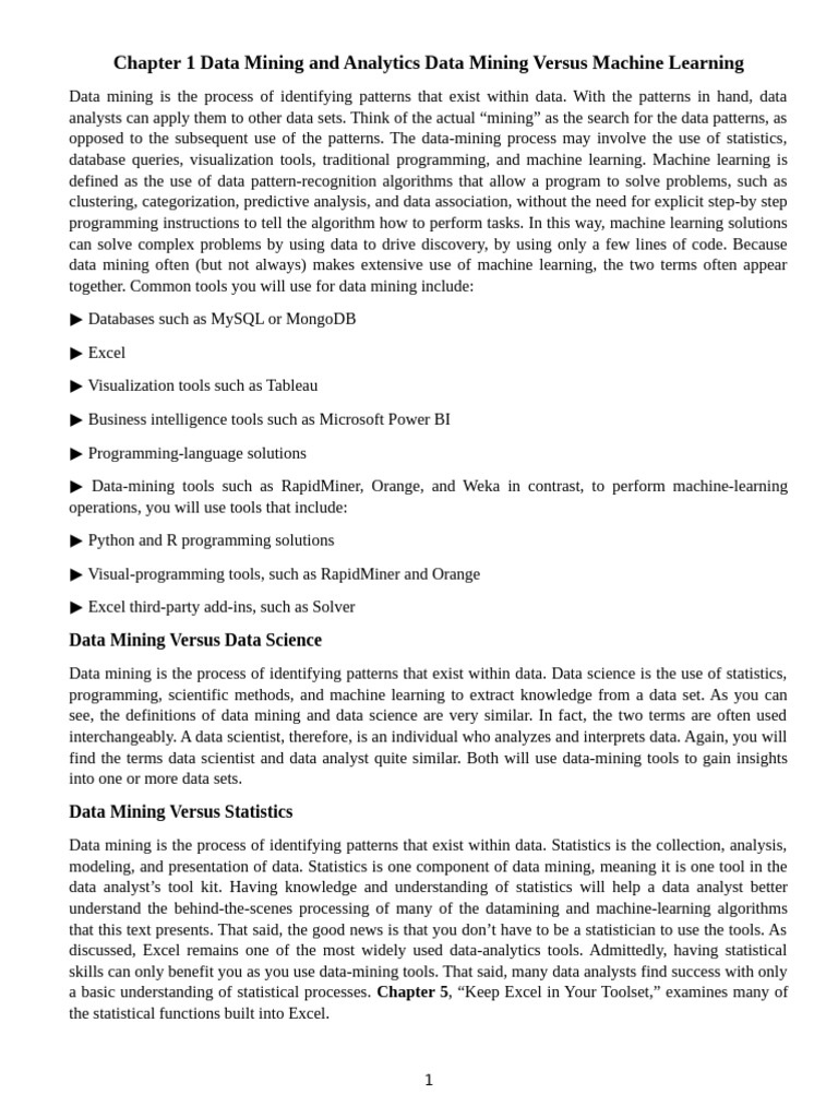 Data Mining Chapter 1 | PDF