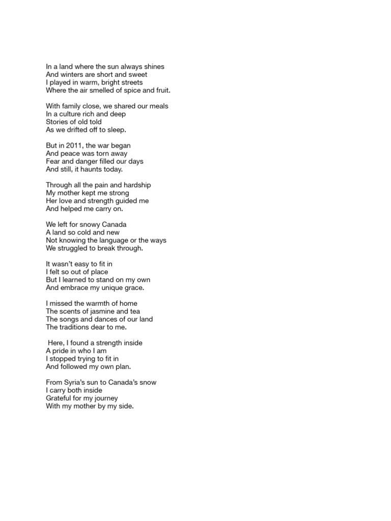 Cultural Identity Poem Ghofran | PDF