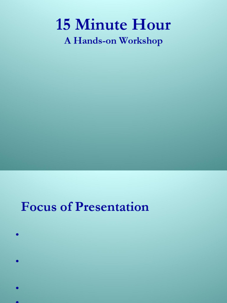 15 Minute Hour 2015 Presentation-1 | PDF