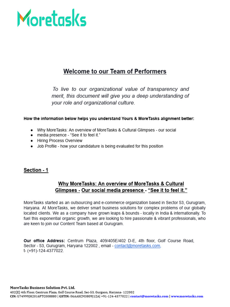 Snapshot - Content Writer (1 3 Yrs) | PDF