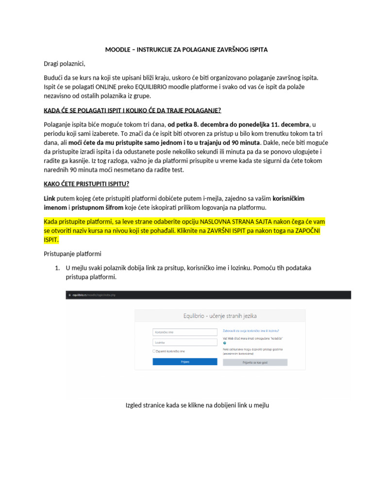 Moodle_instrukcije za polaznike | PDF