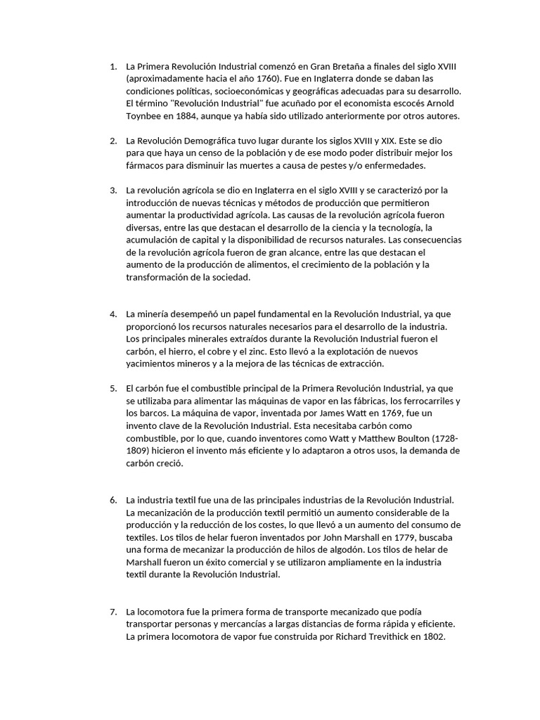 1ra Revolucion Industrial | PDF