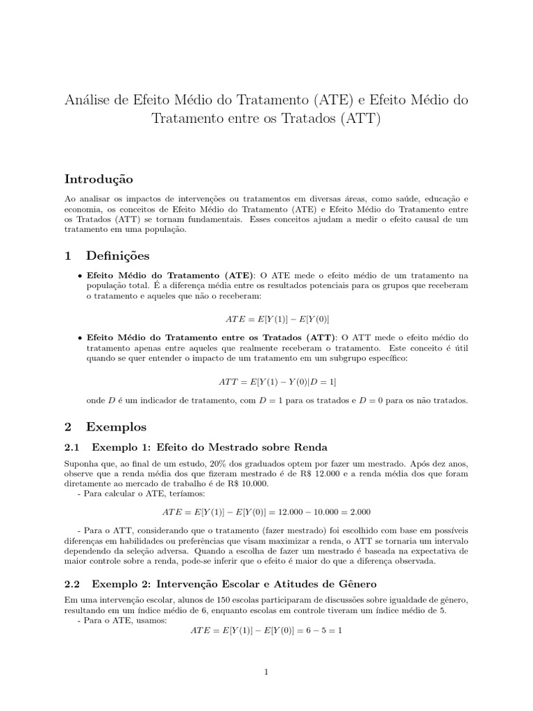 Resumo ATT e ATE | PDF