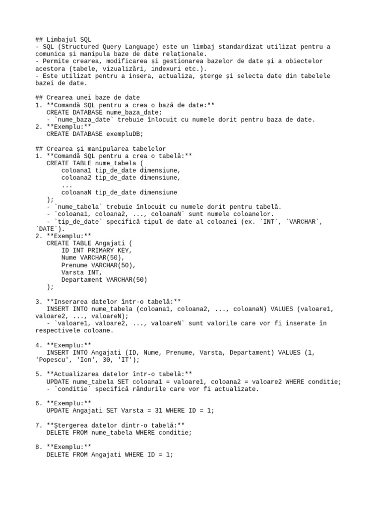 Baze de Date SQL | PDF