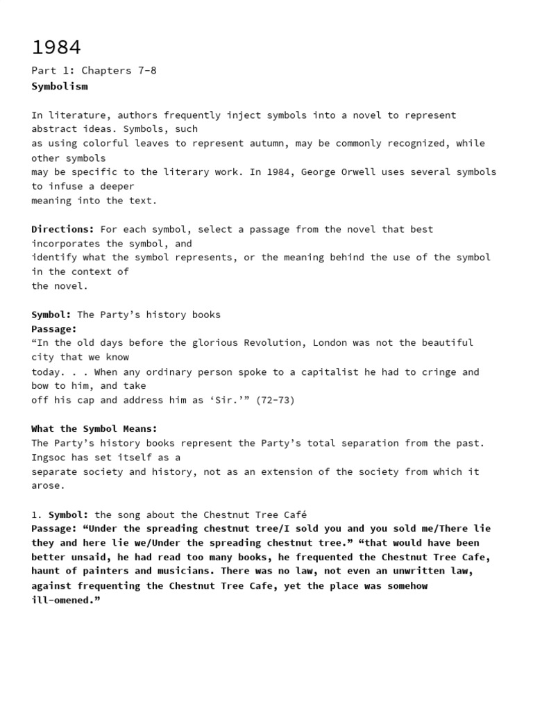1984 Part 1 Cha1984 Part One Chapters 7 8 Pters 7 8 PDF | PDF