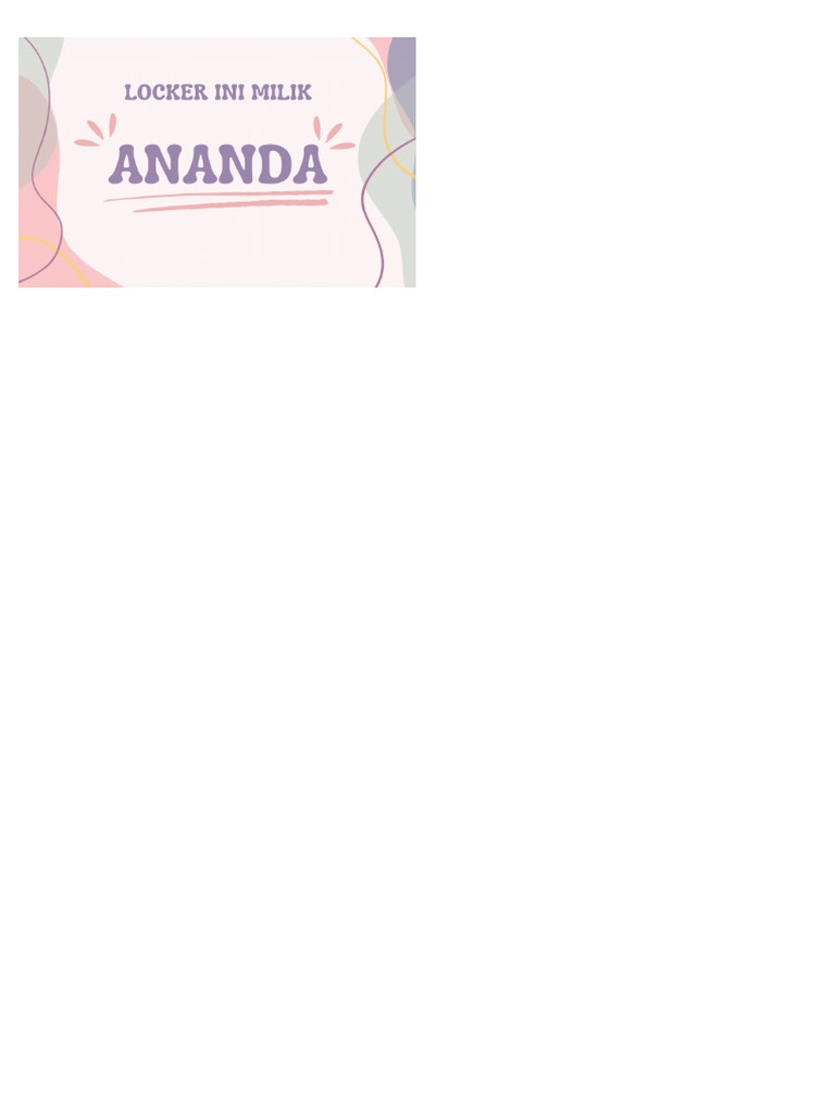 Locker Ananda | PDF