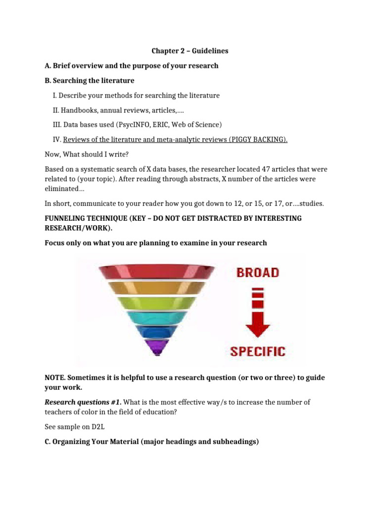 Writing A Chapter 2.general Framework Outline | PDF