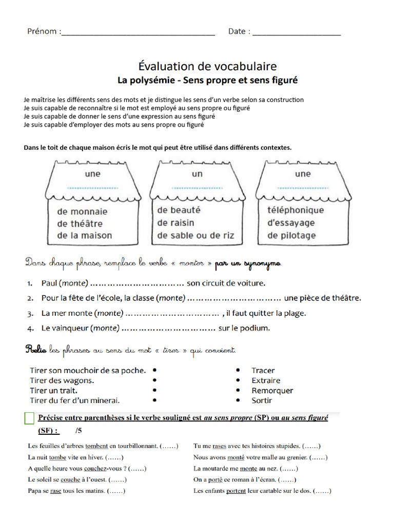 Éval Voc Polysémie SPSF cm2 | PDF