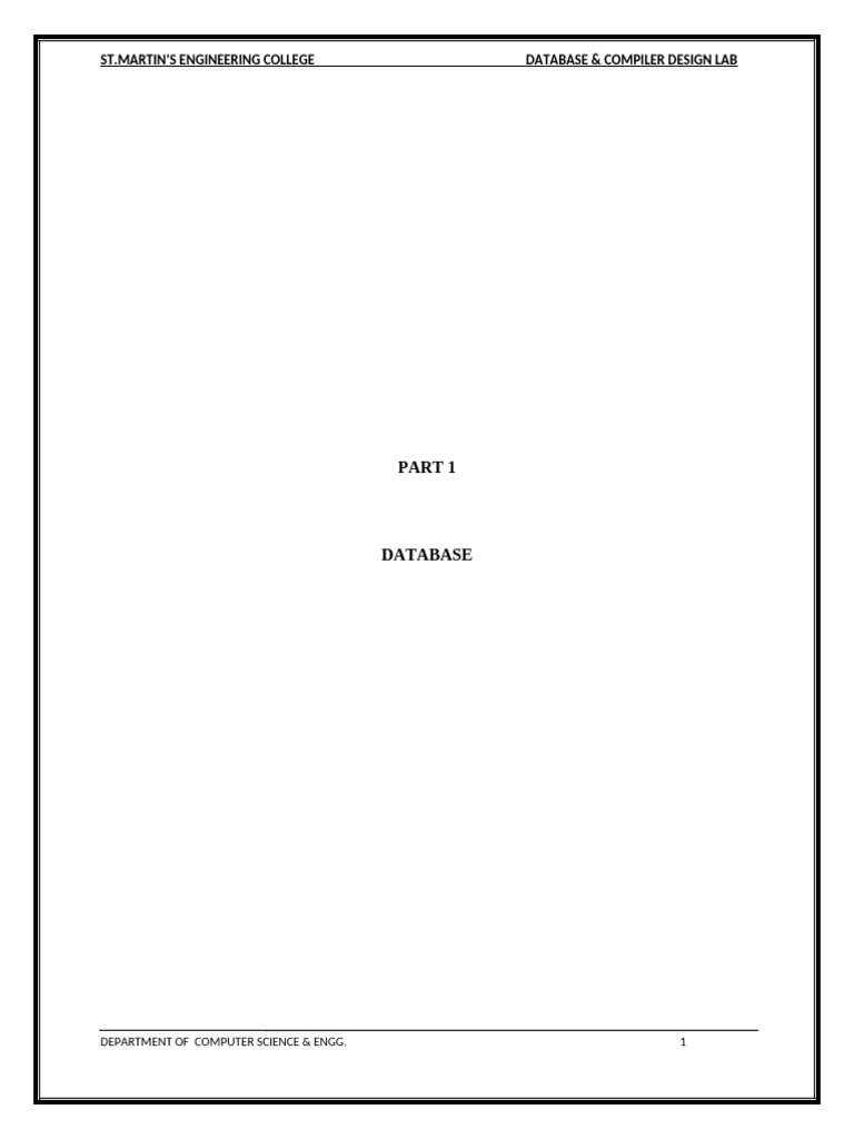 Db&compiler Lab Record | PDF