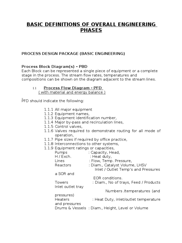 Basic Definitions of Overall Engineering Phases | PDF | Specification ...