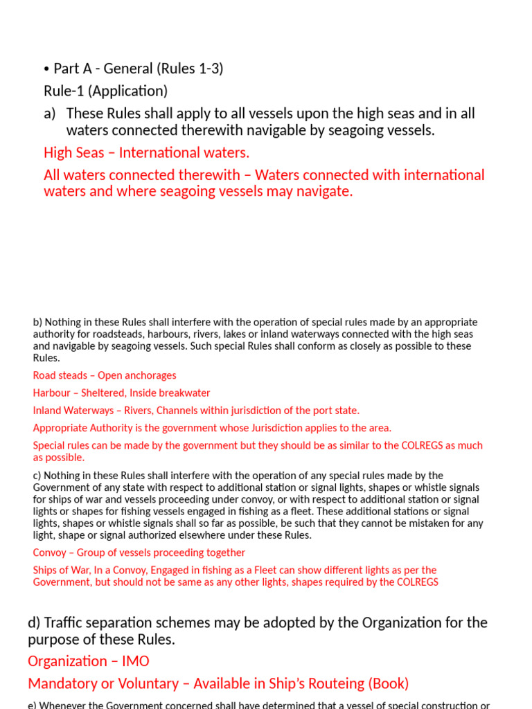 Colregs 1-6 | PDF