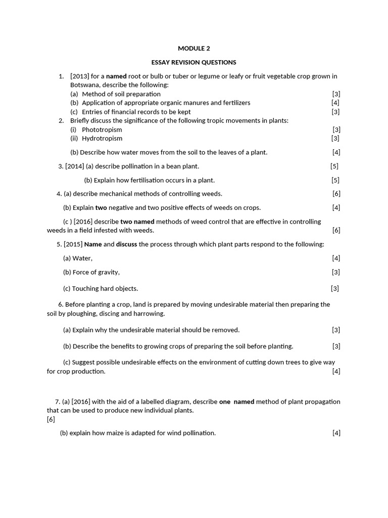 MODULE 2 Essay Revision Questions | PDF