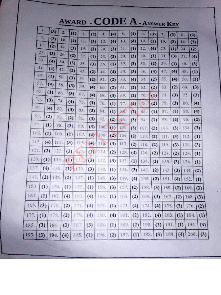 Ans Key Test - 06 | PDF