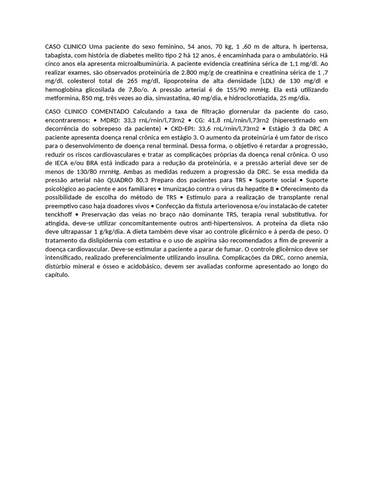 Caso Clinico DRC | PDF