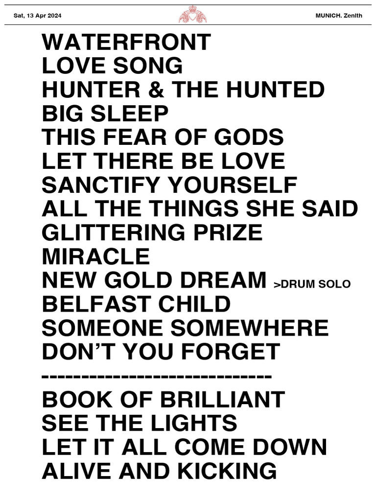 240413SM-setlist MUNICH | PDF