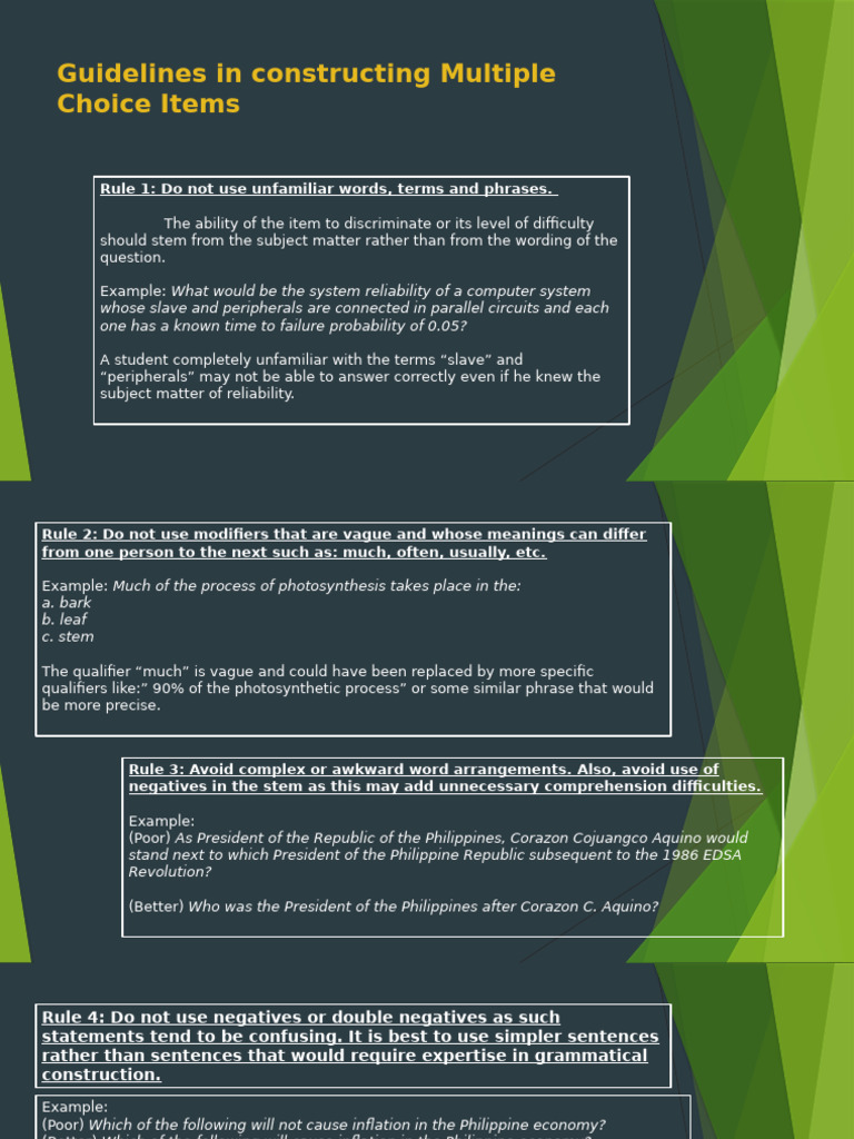 Constructing Multiple Choice Test | PDF | Triangle | Finance & Money ...