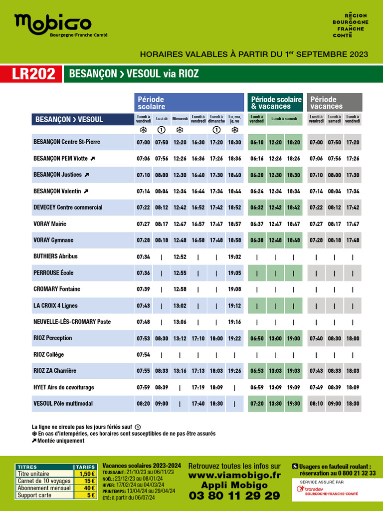 Mobigo lr202 Besancon Rioz Vesoul | PDF