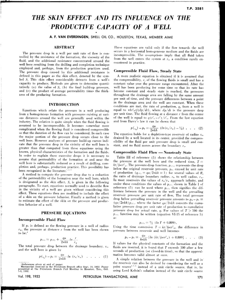 Van Everdingen Skin Effect | PDF