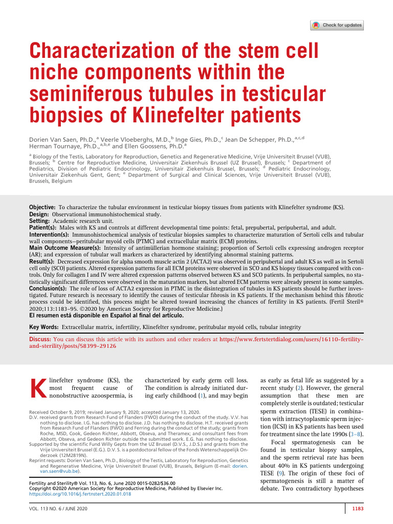 Characterization of The Stem Cell Niche Components | PDF