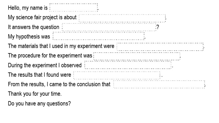 Science Fair Speech | PDF