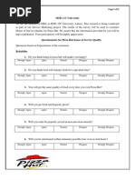 Pizza Questionnaire - A Market Research Survey | PDF | Pizza | Foods
