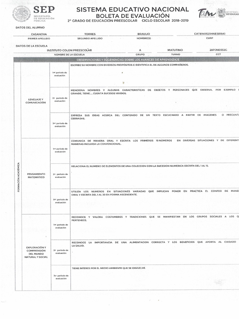 CertificadoPreescolar BCT | PDF