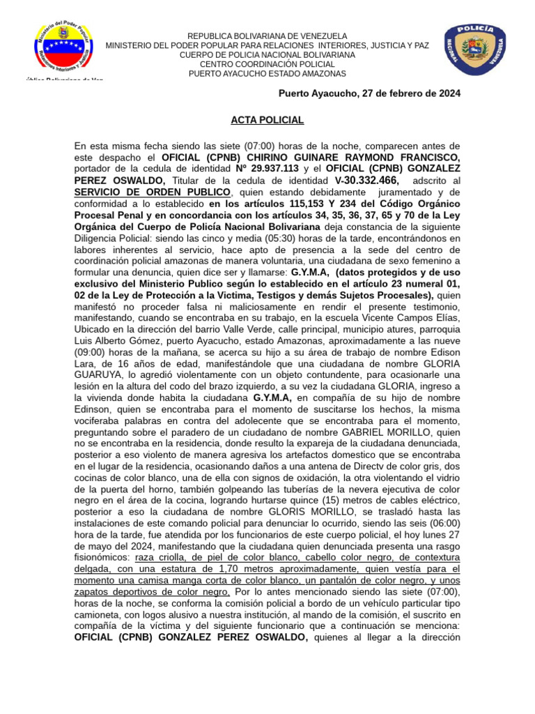Acta Policial | PDF