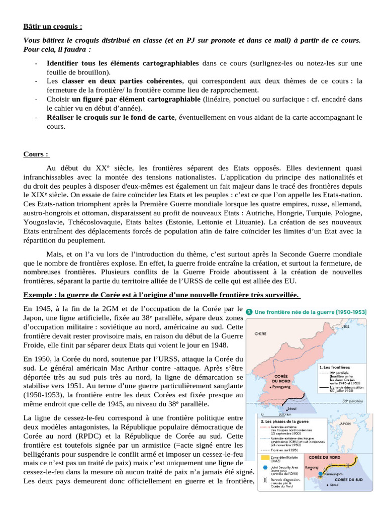 Cours Frontière Corée 2 | PDF