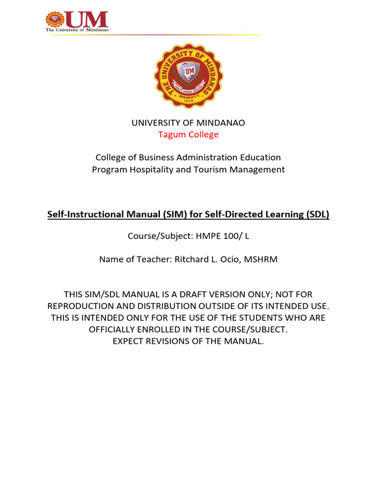 meal management lesson 1 | PDF