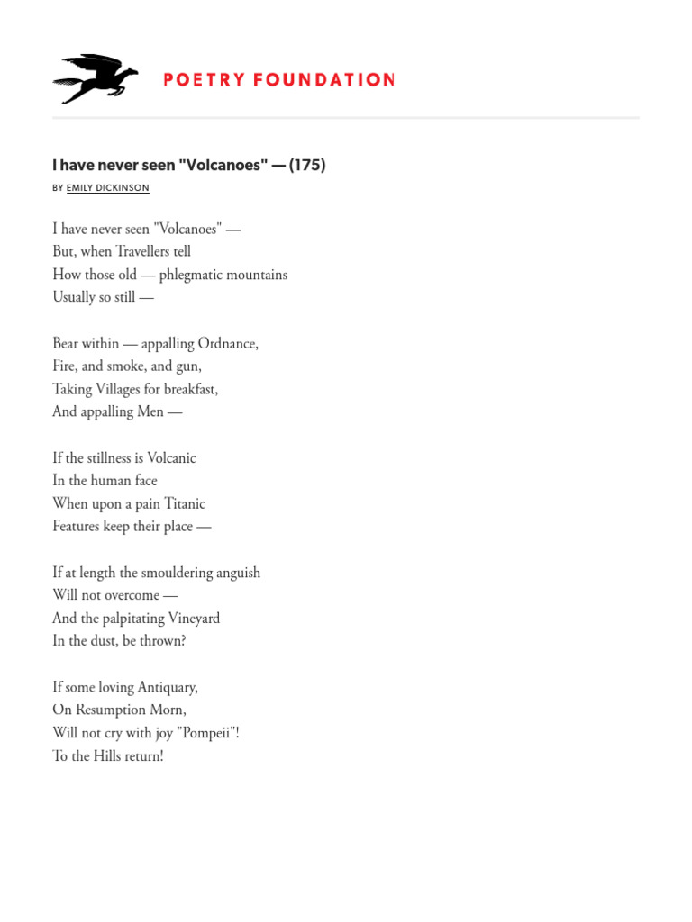 I Have Never Seen - Volcanoes - (175) - The Poetry Foundation | PDF