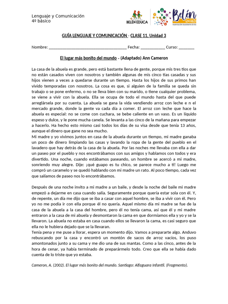 4° Clase 11 Práctica Independiente | PDF