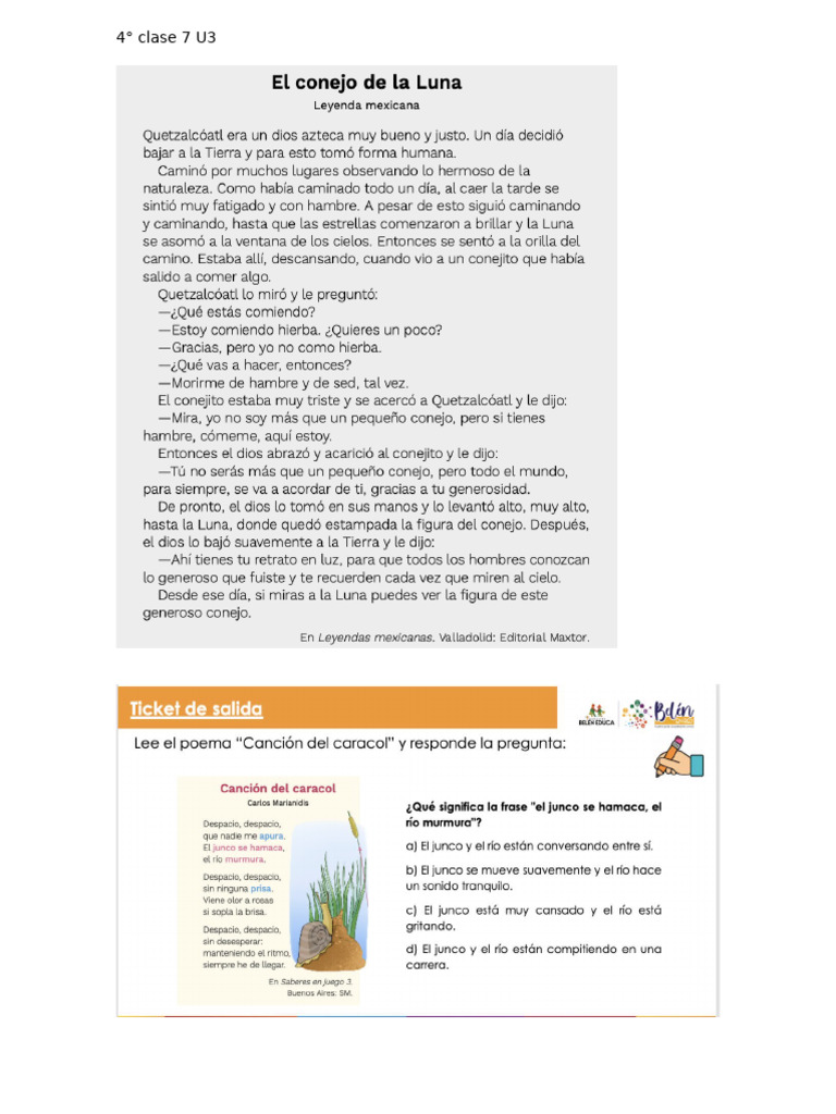 4° Clase 7 U3 Texto | PDF