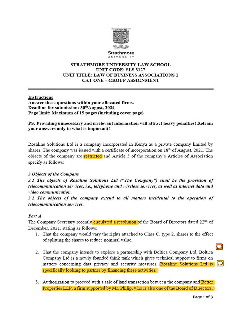 Lba 1 - Cat One - 16.08.2024 | PDF