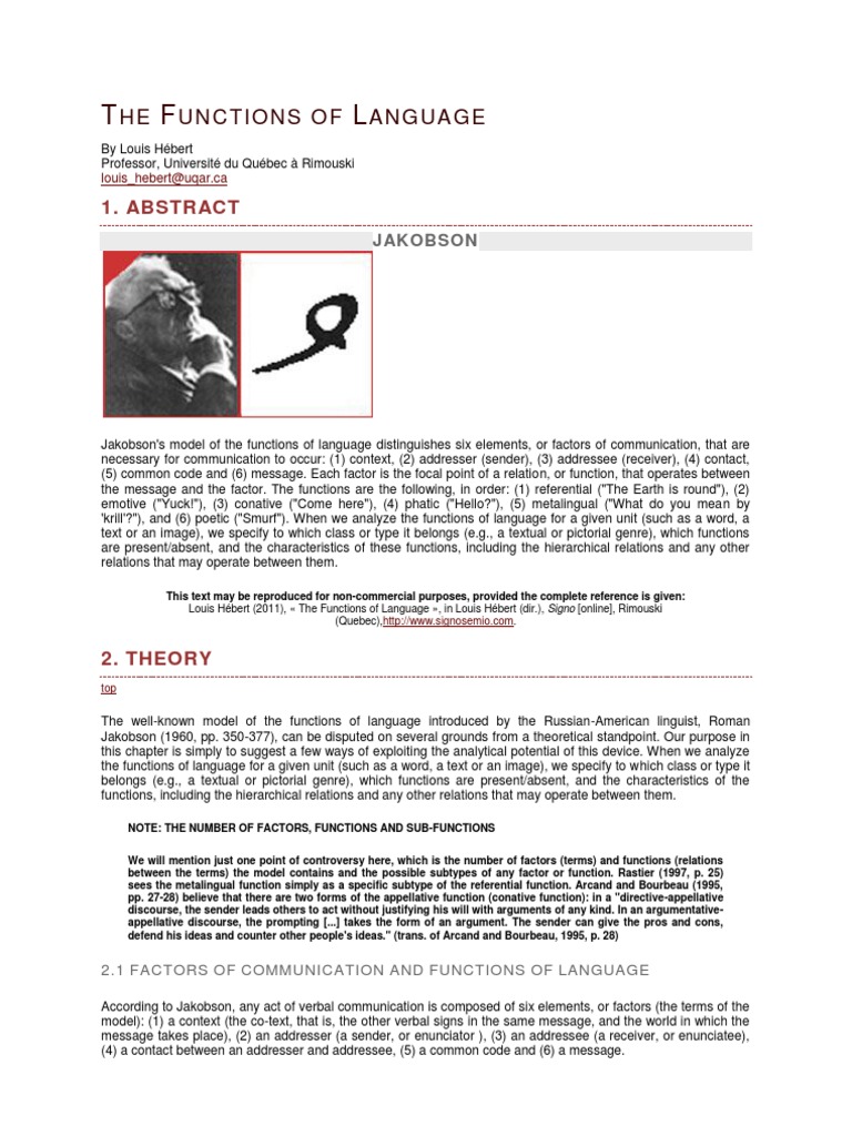 The Functions of Language | PDF | Poetry | Truth