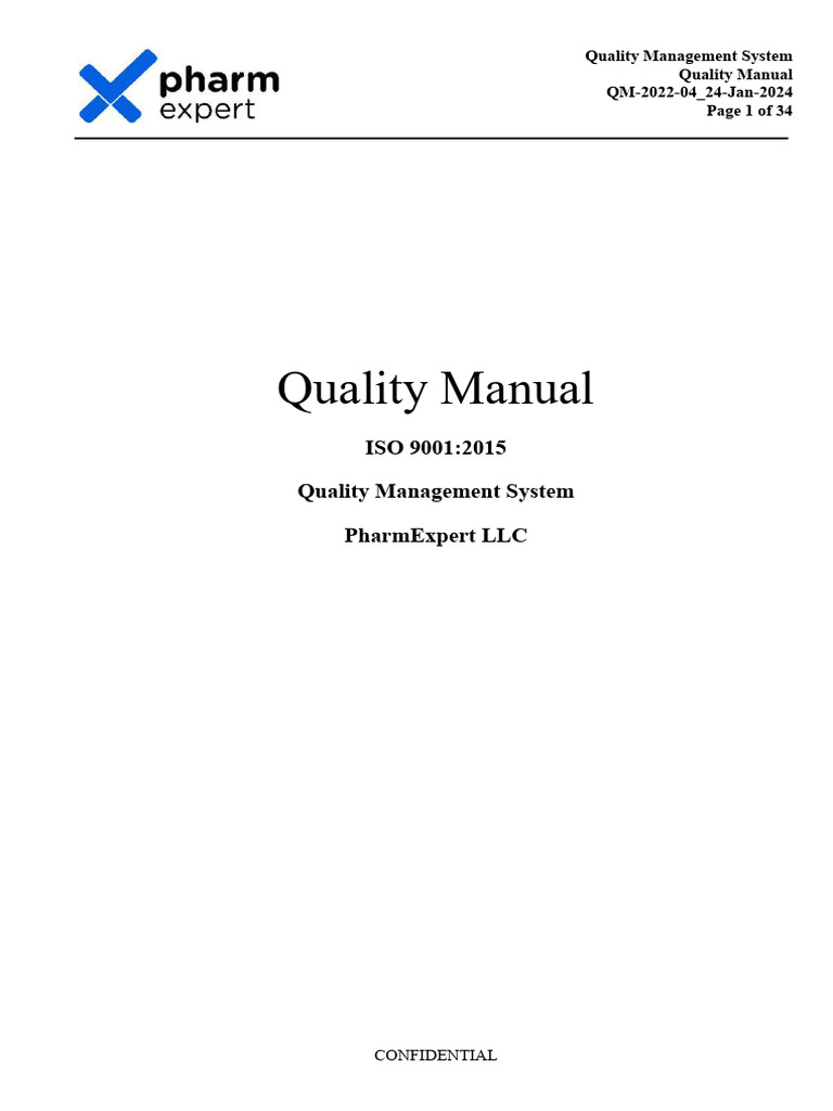 DEMO Pharmacovigilance Quality Manual QM WWW - Pharmex.co | PDF ...