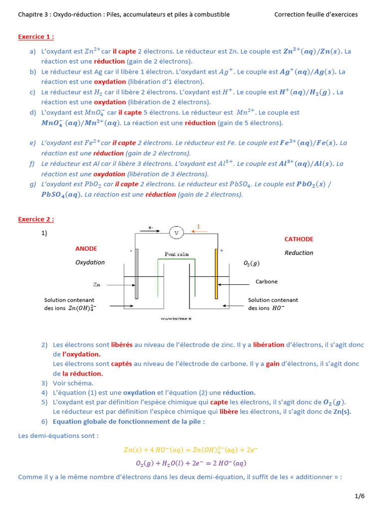 Chapitre 3 - Correction Feuille D'exercices | PDF