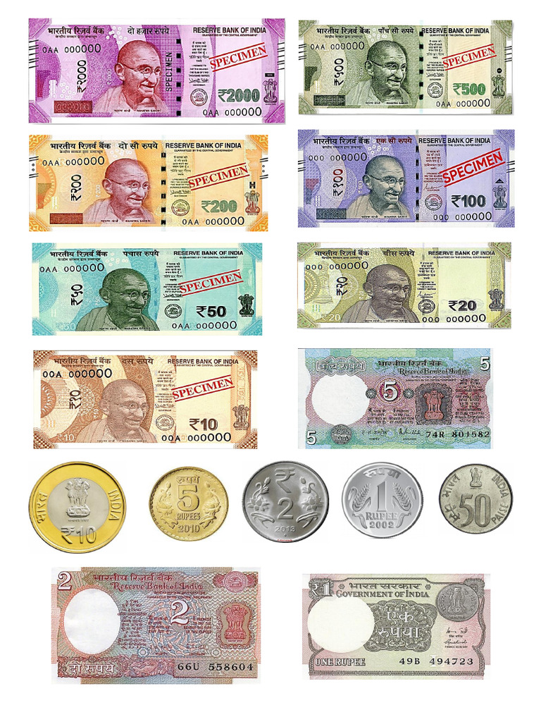 Indian Currency project class 2 | PDF