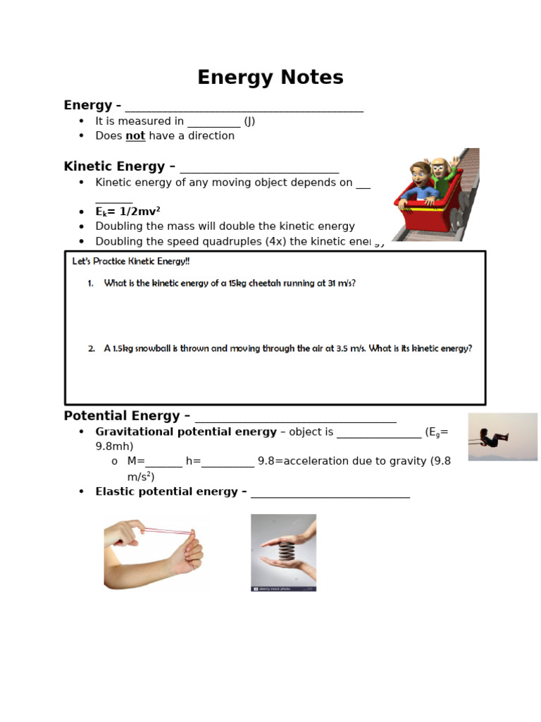 Energy Guided Notes - ESL | PDF