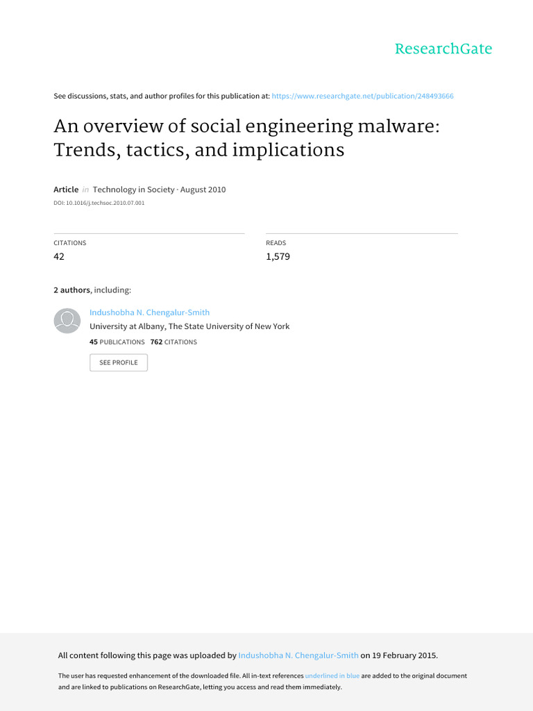 Social Engineering Malware Overview | PDF | Malware | Phishing