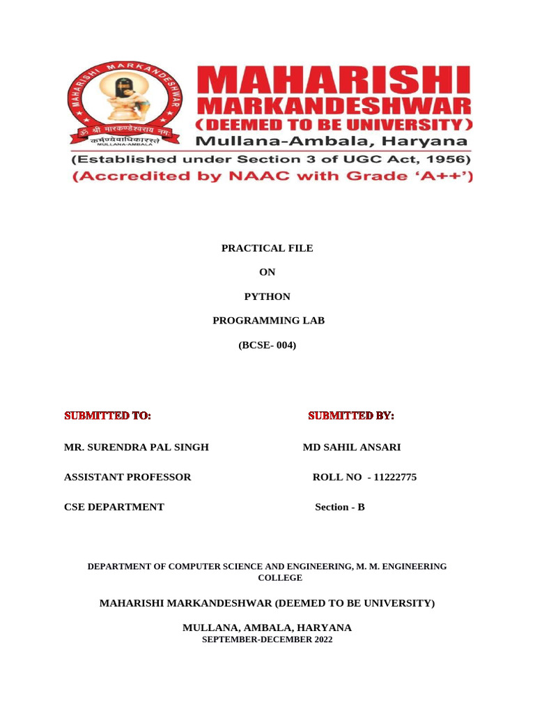 Python Assignment by Sahil Ansari SHARE | PDF