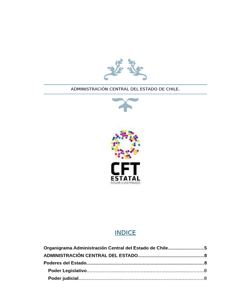ADMINISTRACIÓN CENTRAL DEL ESTADO DE CHILE Trabajo original | PDF