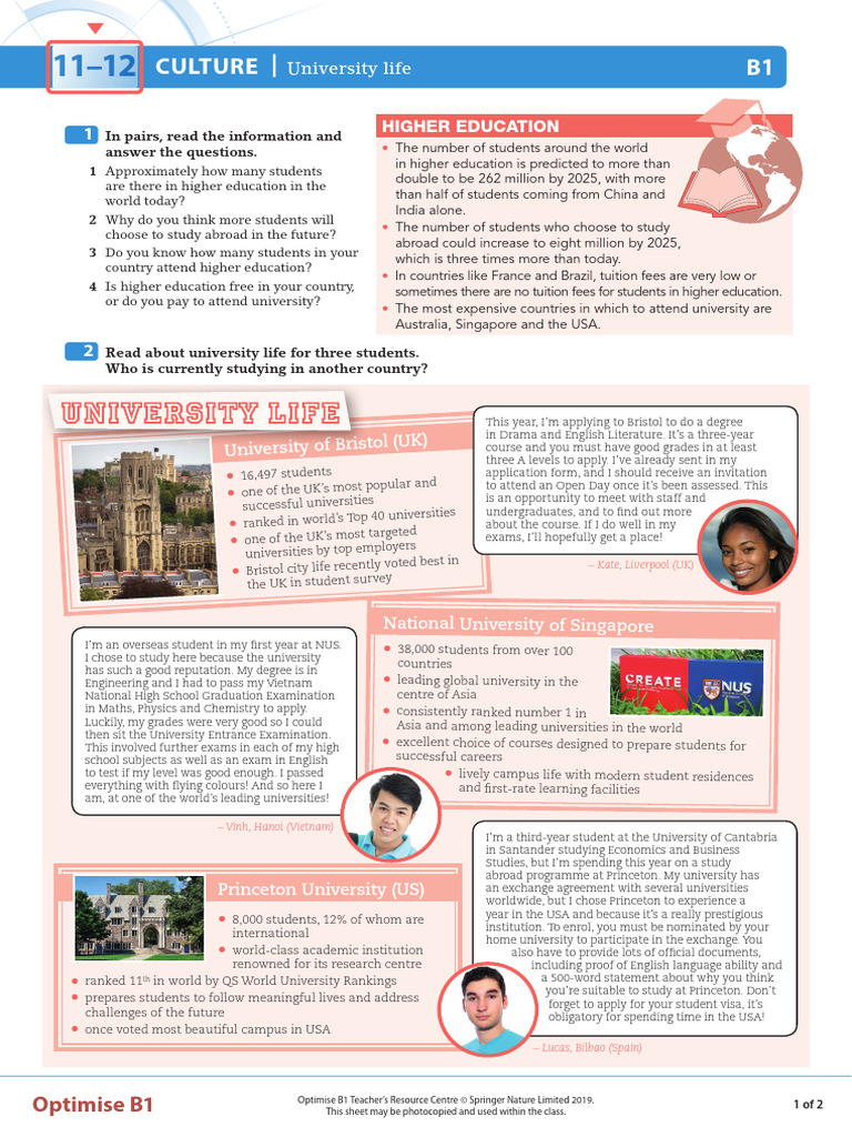 OPT B1 Culture Units11-12 Worksheet | PDF | International Student ...
