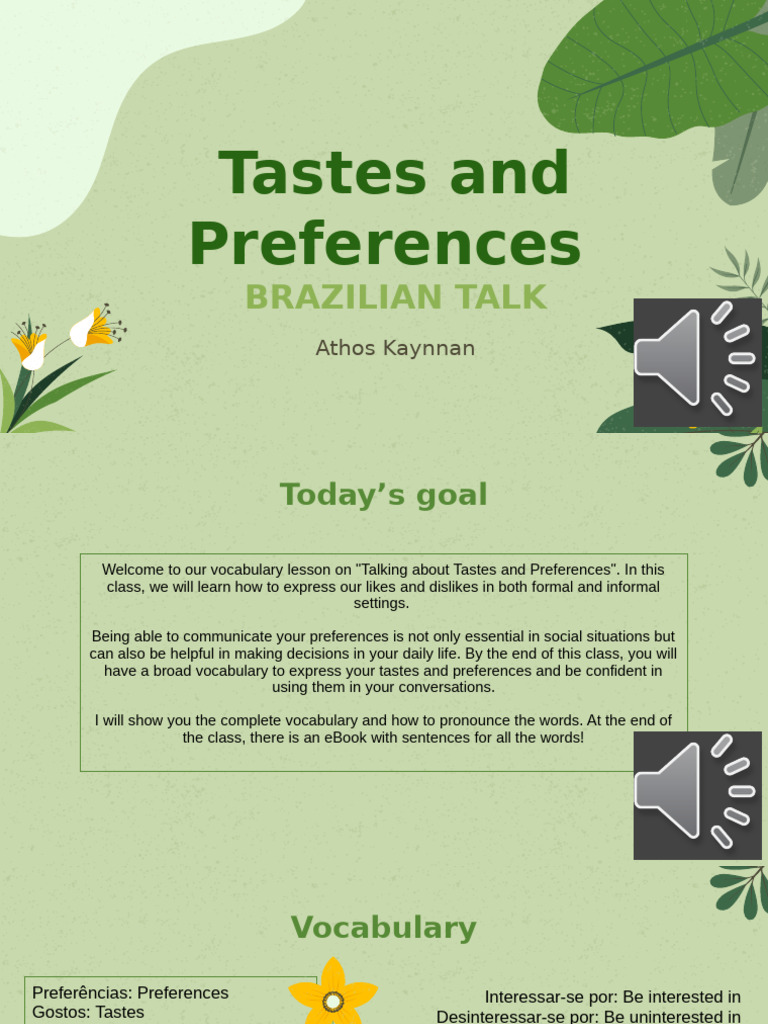 Tastes and Preferences | PDF