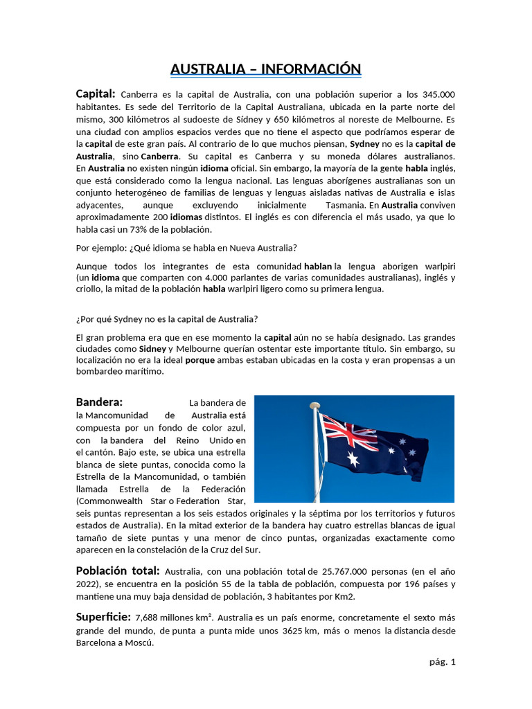 AUSTRALIA - Información | PDF